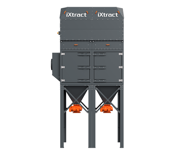 Reverse Pulse Filter - Vertical - Integrated Fan + Rotary Valve | iXtract
