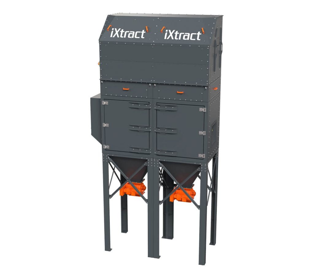 Reverse Pulse Filter - Vertical - Integrated Fan + Rotary Valve | iXtract